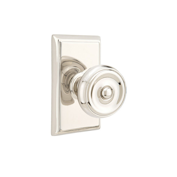 Emtek Privacy Knobset w/ Rectangular Rosette and Waverly Knob | Wayfair